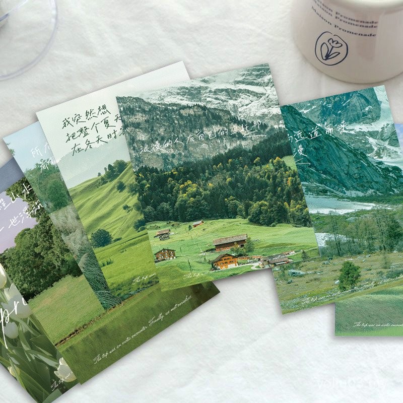 [91% Praise Rate] Landscape Postcard Healing Forest Series Greeting ...