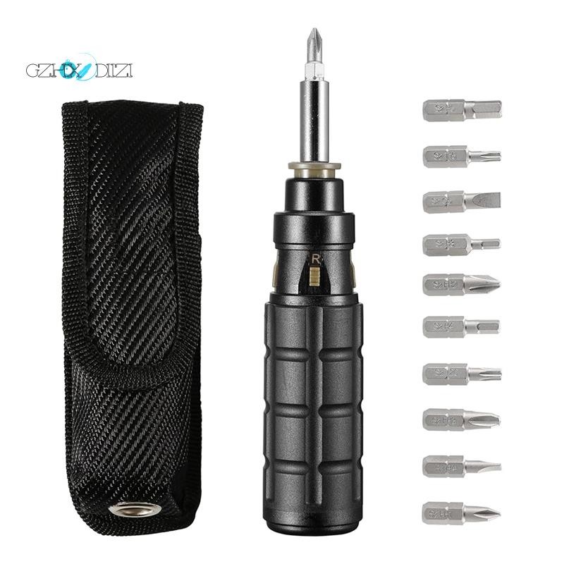 10-In-1 Multibit Ratchet Screwdriver, with /Slotted/Torx/Hex Bits and 1 ...