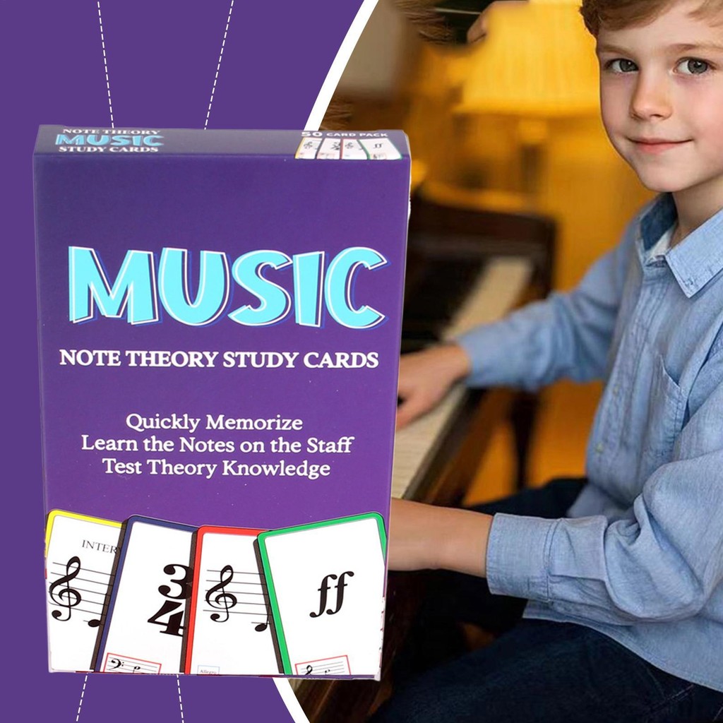Notes and Chords Flashcards Portable Piano & Guitar Chords Learning ...