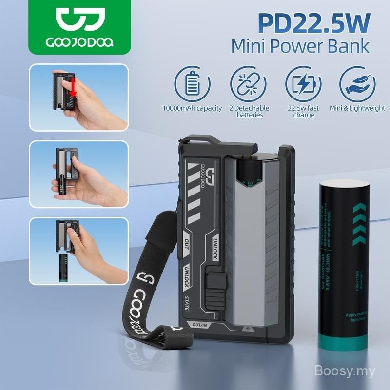 GOOJODOQ Mini Power Bank with Type C / Lightning Plug | PD22.5W Fast ...