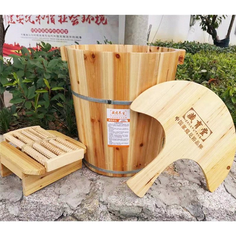 Wooden 40CM Wooden Barrel New Foot Bath Barrel Foot Wash Steamed High ...