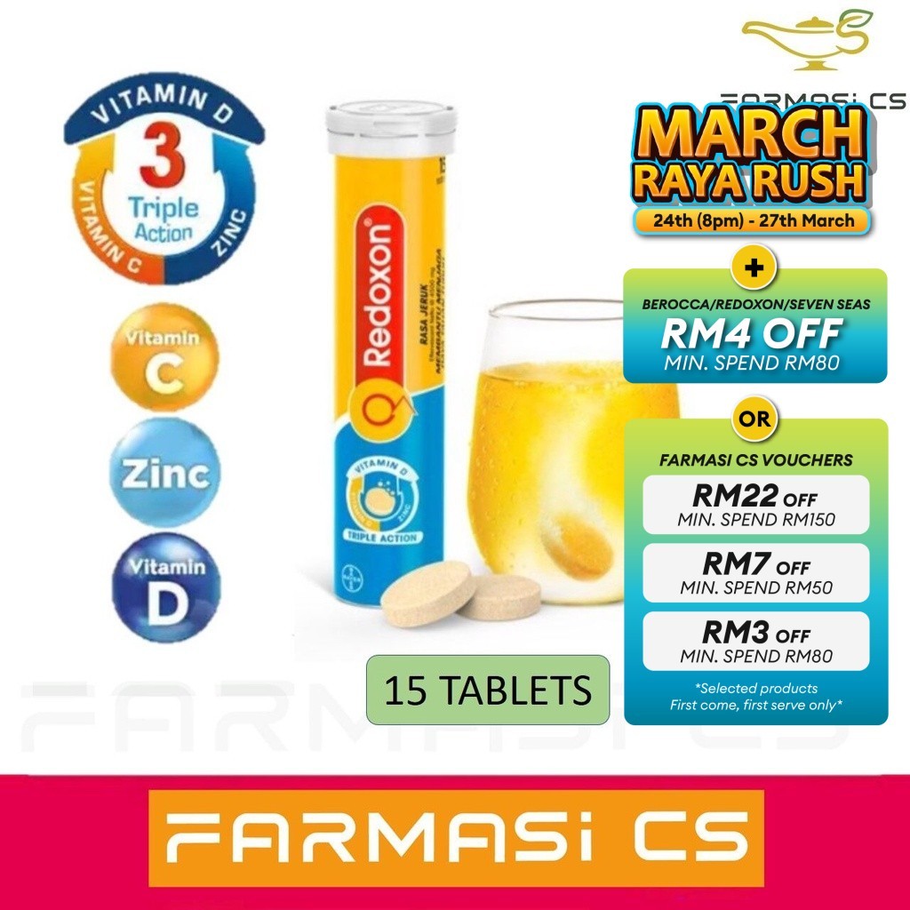 Redoxon Triple Action EXP:06/2027 Orange Effervescent 15 Tablets ...