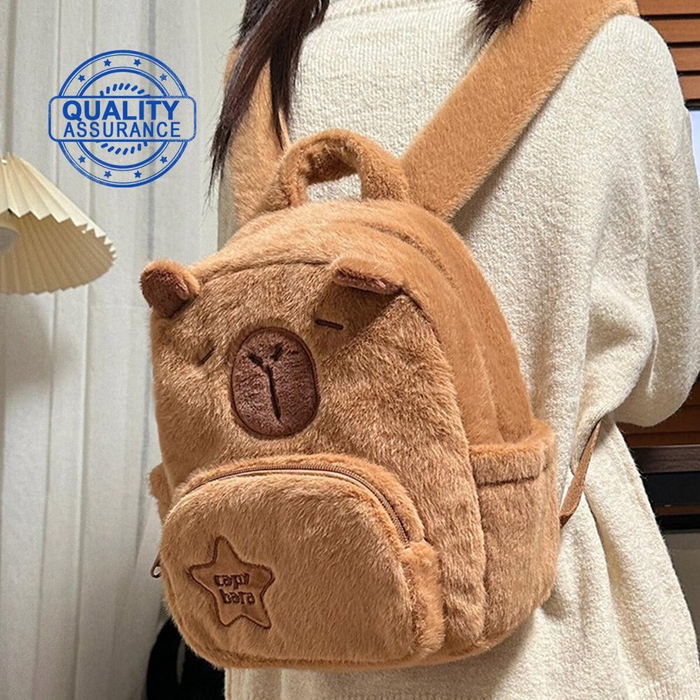 Capybara Plush Capybara Backpack Cute Versatile Furry Plush Bag Cartoon ...