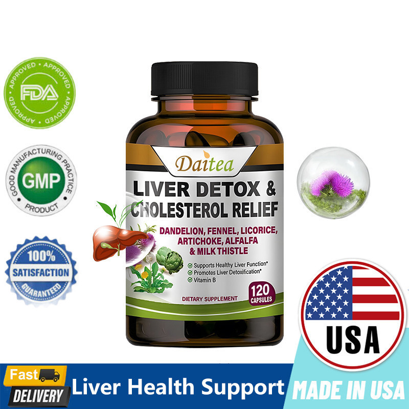 Liver Cleanse Detox Health Supplement with Milk Thistle Supports ...