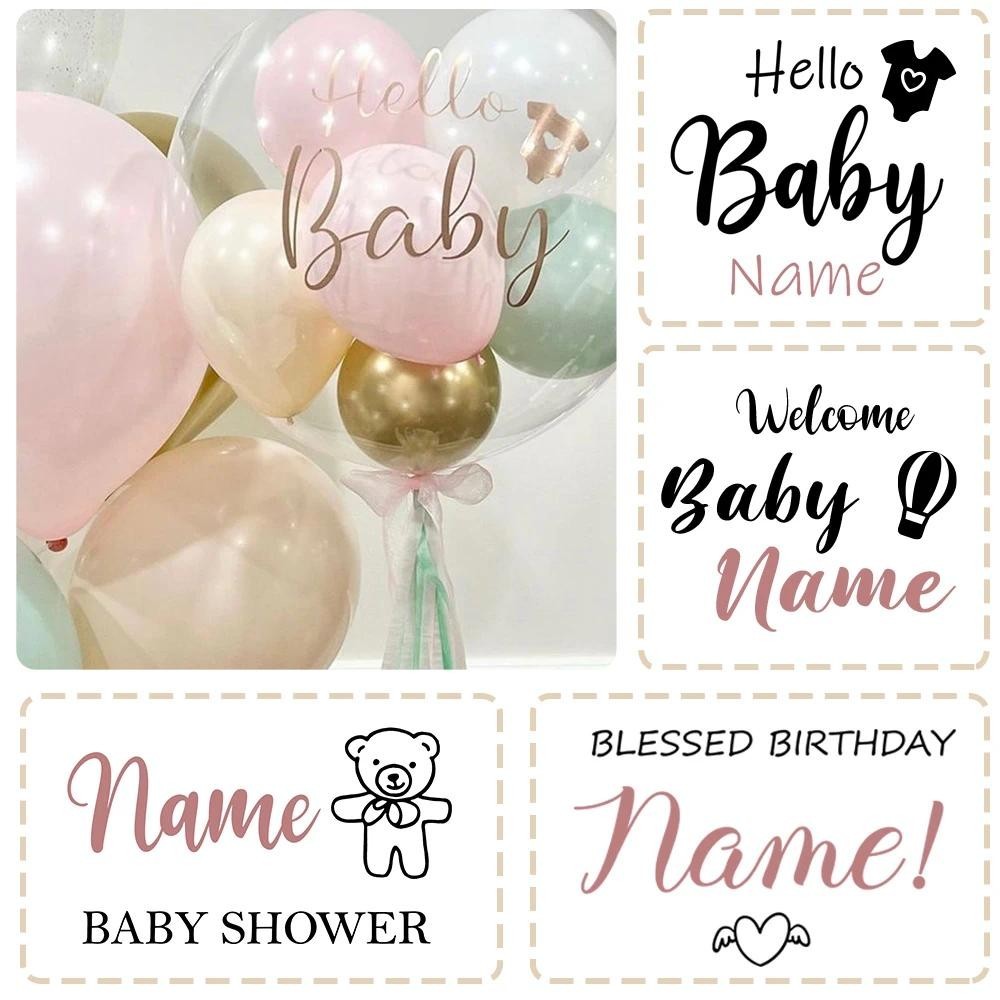Customized Balloon Stickers Baby Shower Birthday 36inch Clear Bobo ...