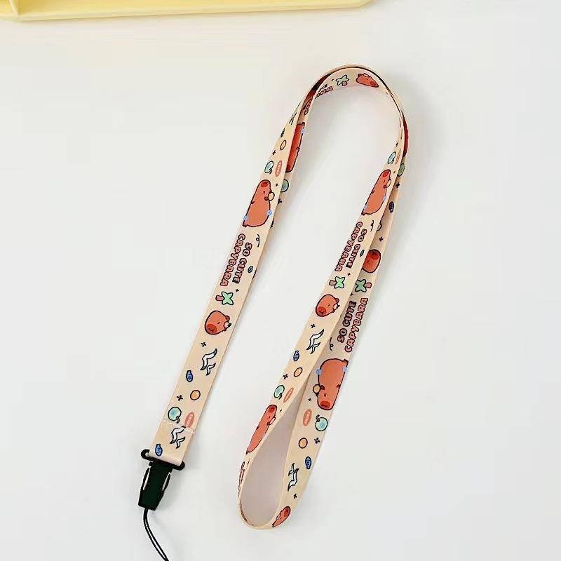 Capybara Lanyard cute Cartoon anime neck strap key lanyard ID card gym ...