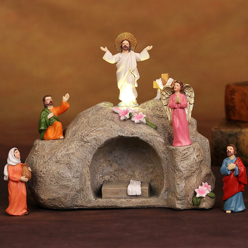 Jesus Tomb Group Resin Crafts Easter Ascension Decoration Creative ...