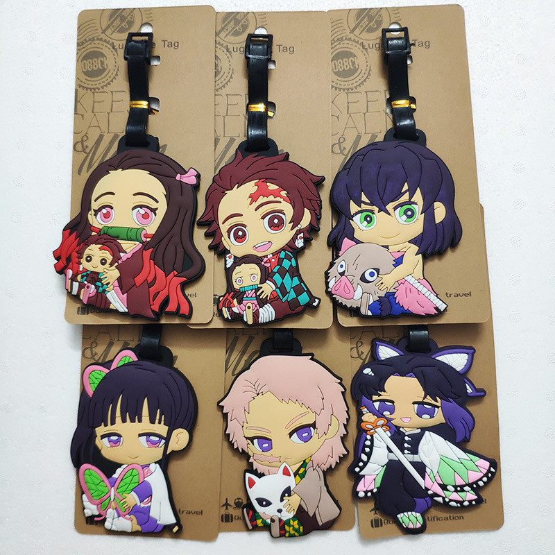 DEMON Slayer Anime Luggage Tags Travel Accessories Silicone Suitcase ...