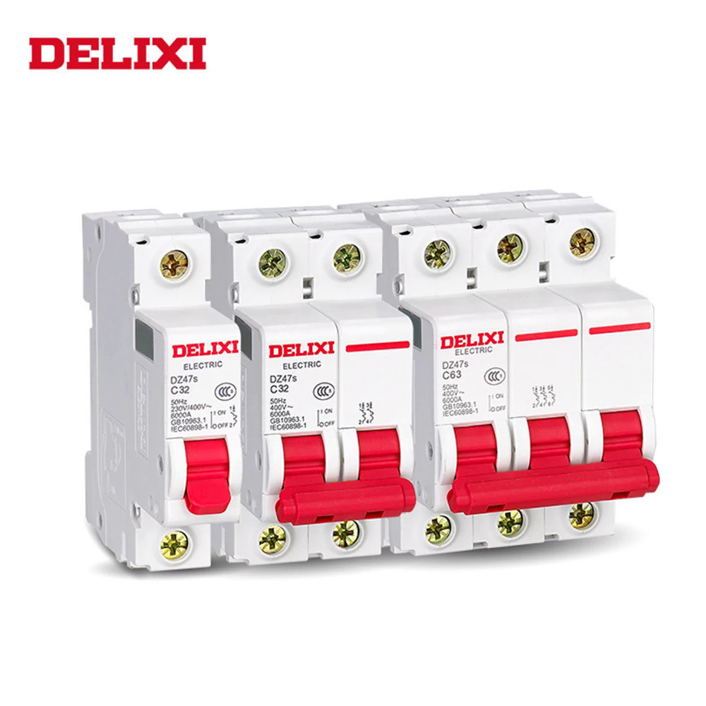DELIXI Voltage Regulator CIRCUIT BREAKER DZ47s 1P 2P 3P 4P C Type Curve 230/400V 50HZ 1A 2A 3A ...