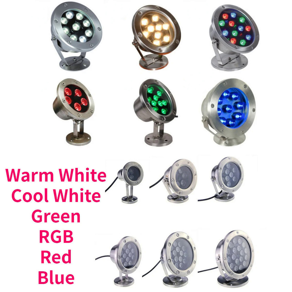 AC DC12V 6W/12W/18W/24W/30W/36W White/Warmwhite/Red Green Blue /Purle/RGB Waterproof IP68 Garden ...