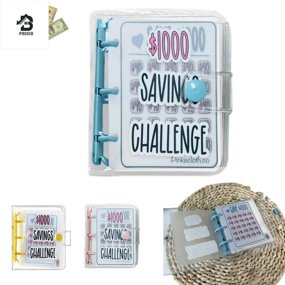 PRICH buku simpanan duit Money Saving Binder, Mini PVC Savings ...