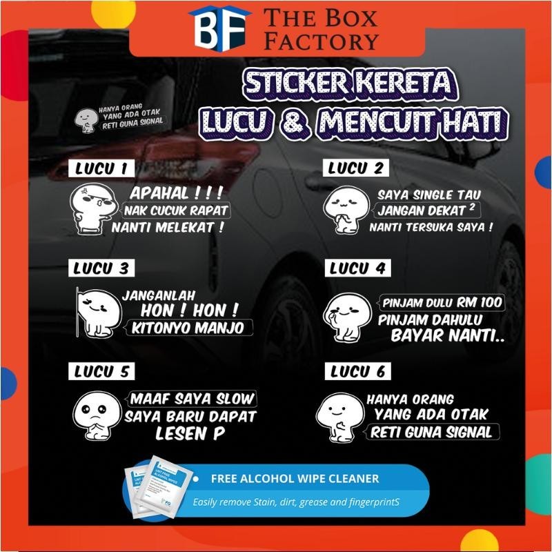 STICKER AYAT-AYAT LUCU / STICKER KERETA /STICKER EMOJI /STICKER CERMIN ...