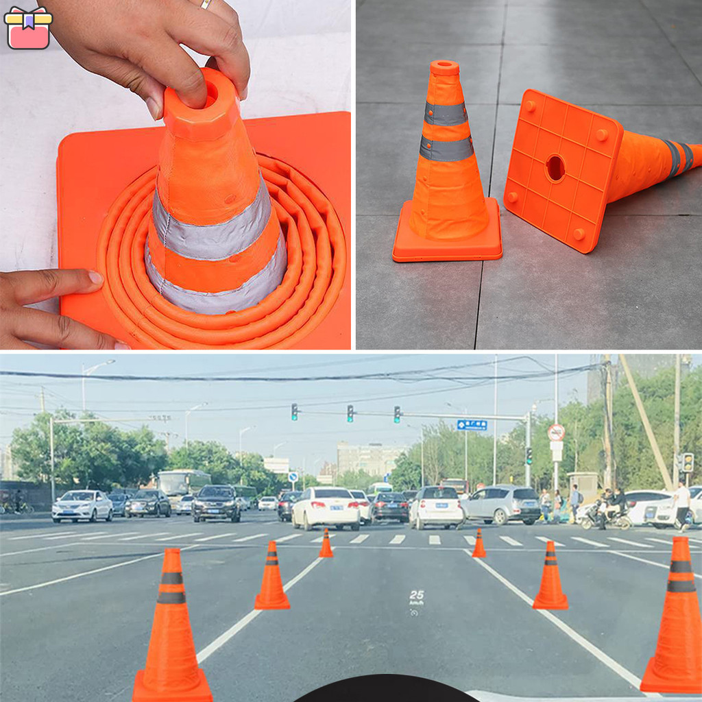 [TCH]Safety Folding triangular cone telescopic color cone no parking construction site high with ...
