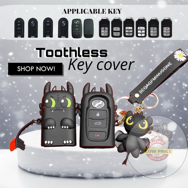 Toothless Car Alarm Remote Smart Keyless Cartoon Key Cover Sarung Kunci ...