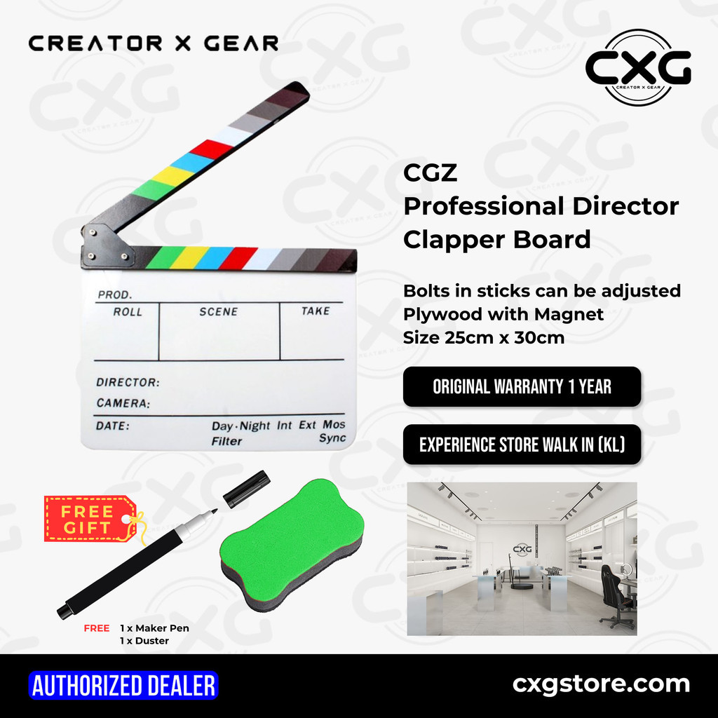 CGZ Professional Director Clapper Slate Board Slate Magnetic Premium ...