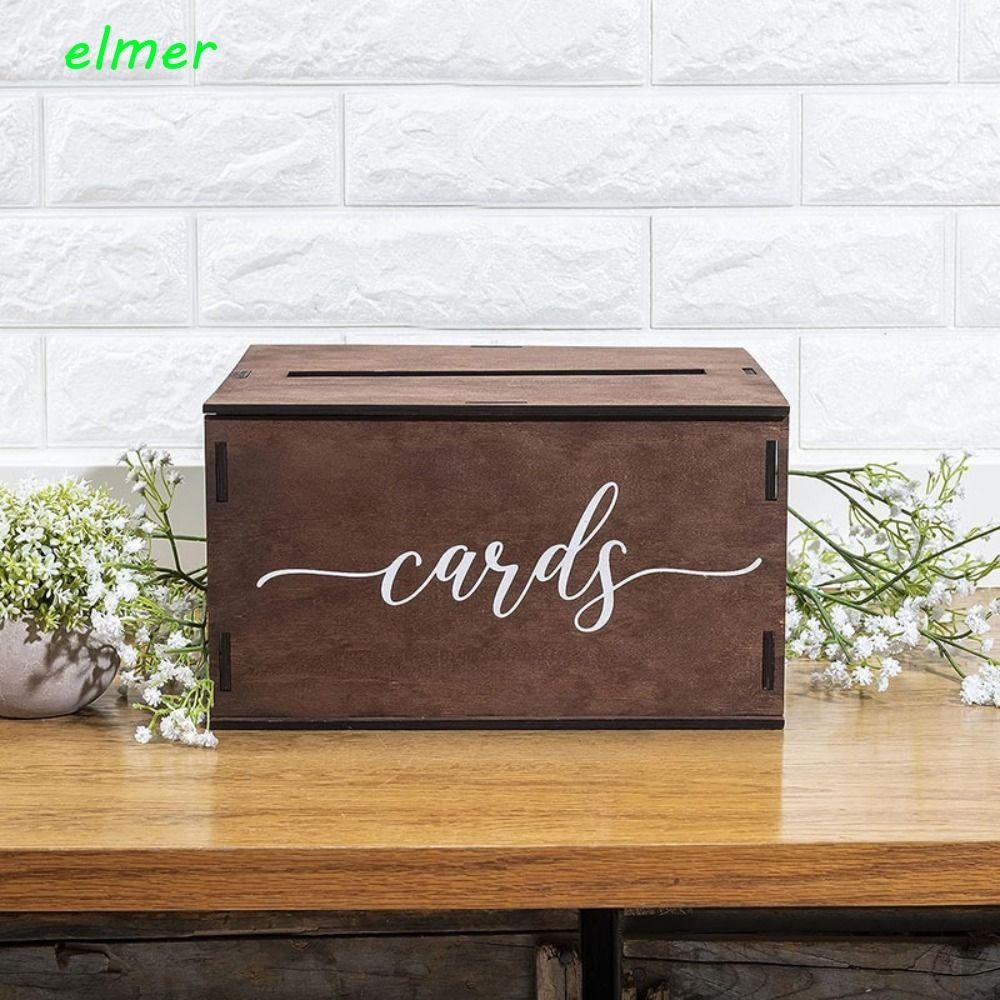 ELMER Wooden Wedding Card Box, Rustic Vintage Envelope Boxes, Party ...