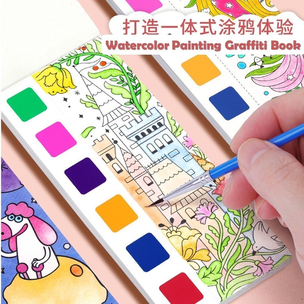 【TT26】Watercolor Painting Bookmark Graffiti Drawing Kindergarten ...