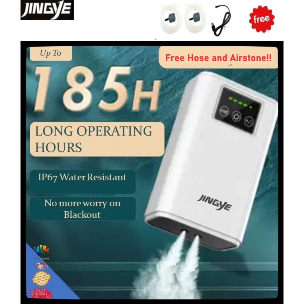 JINGYE AC/DC Rechargeable Battery Air Pump Aquarium Fishing YE-LD10 YE ...
