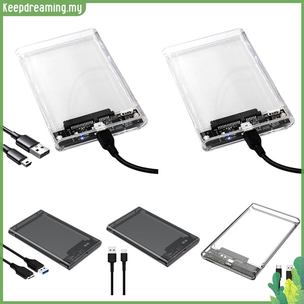 keepdreaming 2.5 Inch HDD/SSD Case Transparent Portable Solid State Drive Box USB 2.0 USB 3.0 ...