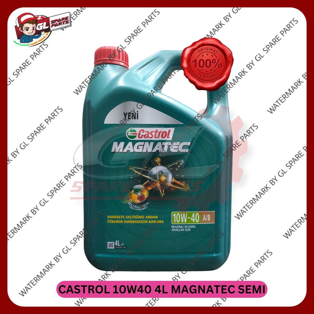 (100% ORIGINAL) (IMPORT TURKEY) CASTROL MAGNATEC 10W40 SEMI SYNTHETIC ...