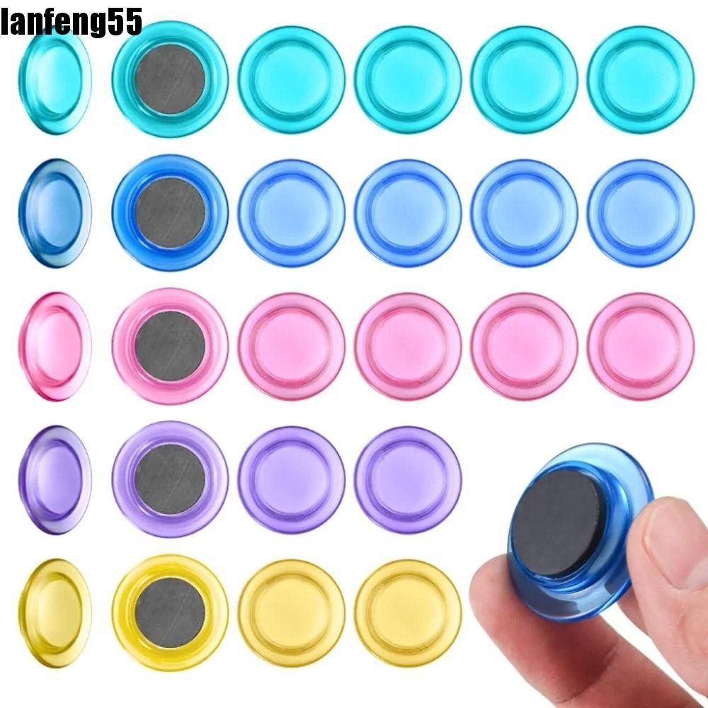 LANFENG Whiteboard Magnets, 5 Color Round Notice Board Magnets, Whiteboard Particle Fridge ...