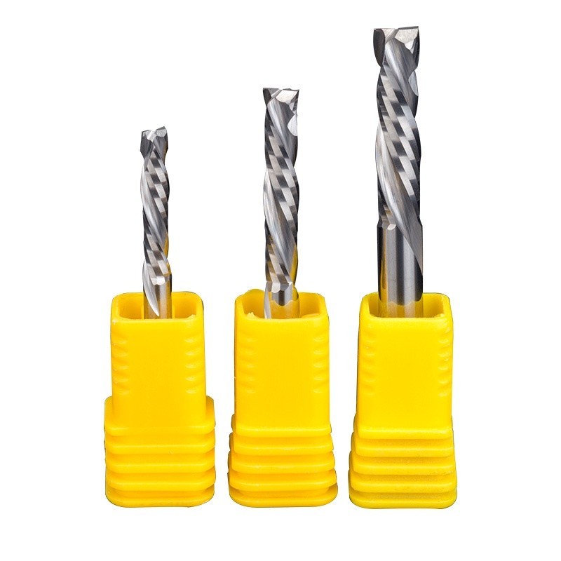Compression milling cutter woodwork UP & DOWN Cut Two Flutes Spiral ...
