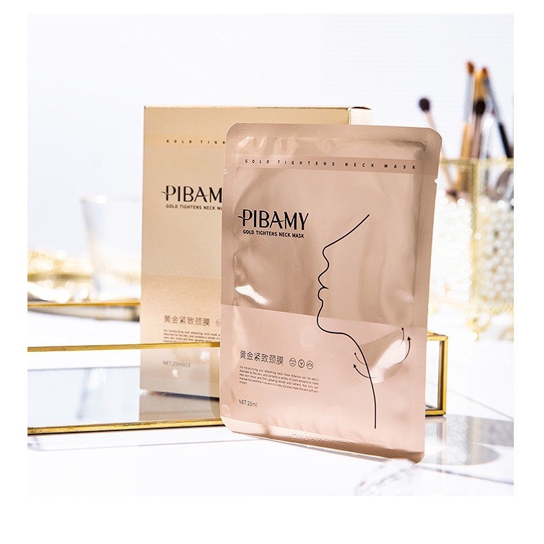 PIBAMY Neck Care Moisturizing Gold Neck Mask Neckline Remover 比芭乐黄金紧致颈膜 ...