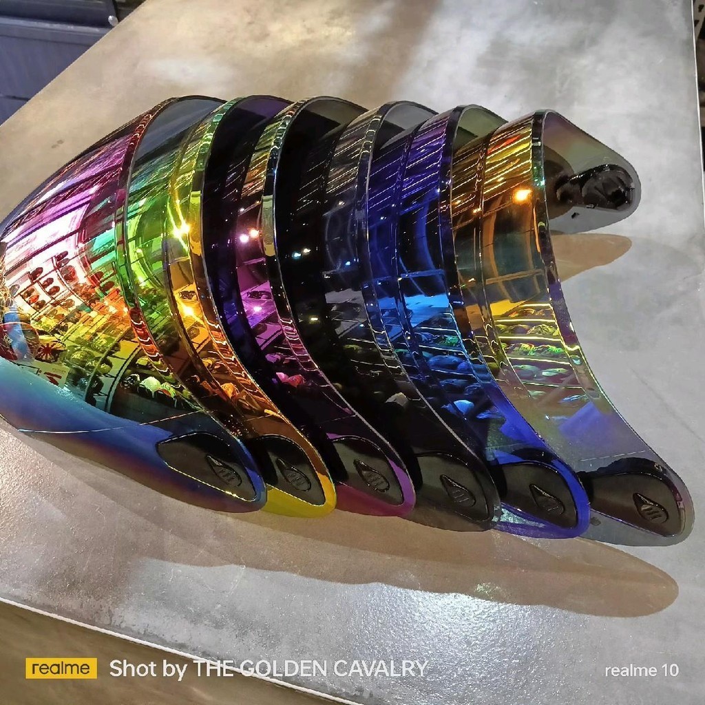 NHK R6 V2 VISOR REVO BLUE/BLUE PURPLE/RAINBOW/BLUE GOLD/TINTED/REVO RED ...