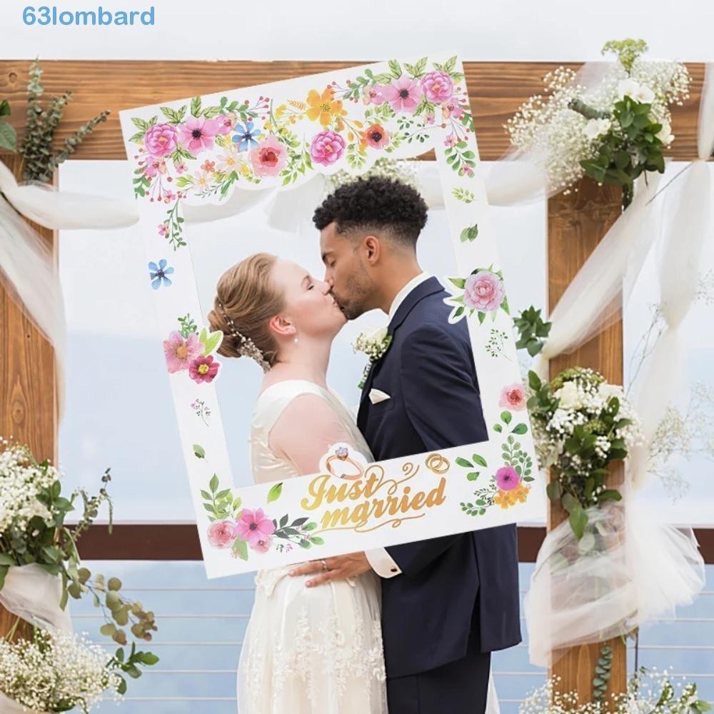 LOMBARD Just Married Photo Booth Frame Props, Paper DIY Team Bride ...