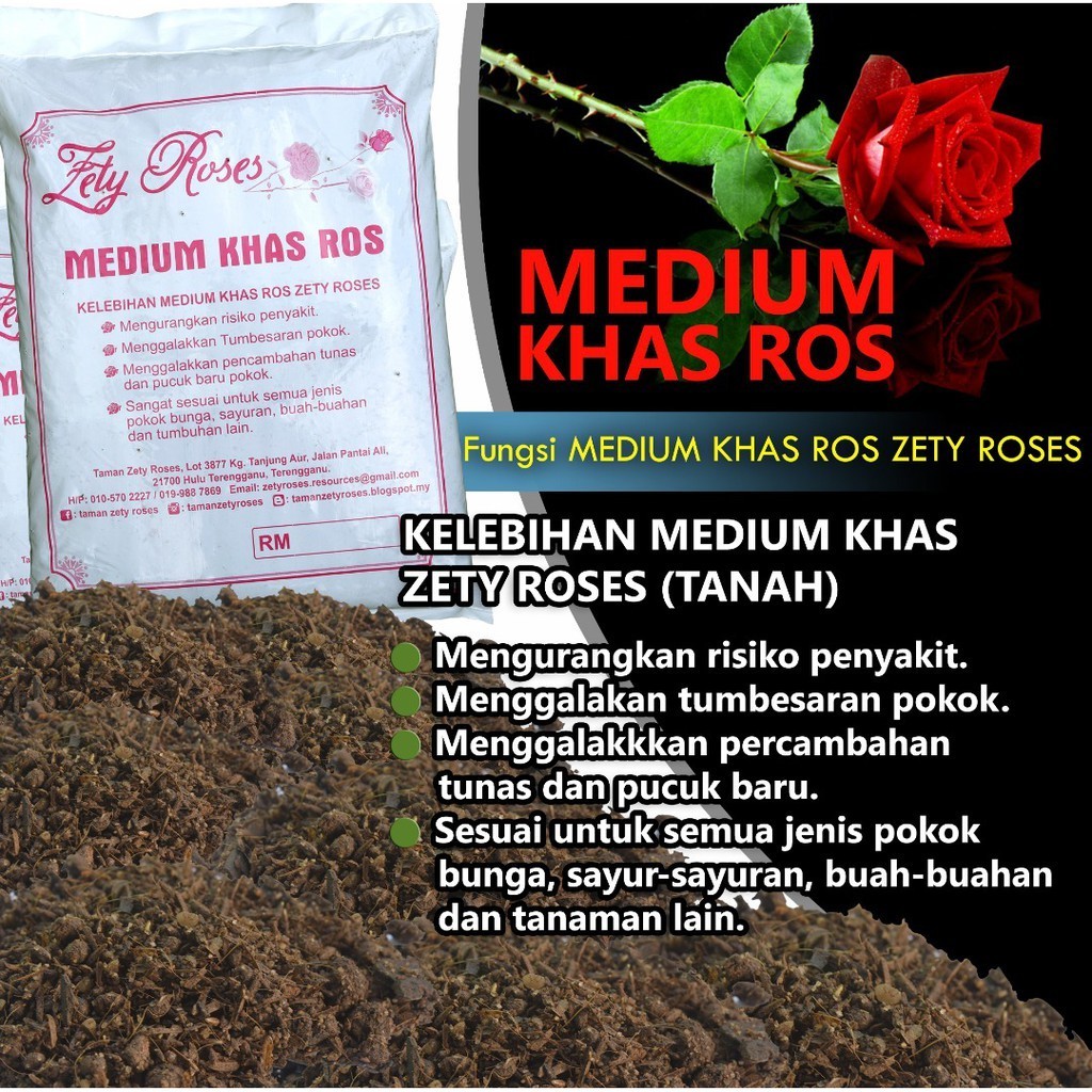 2 BAG Medium Khas Ros Zety Roses ## 9 KG ## ( Tanah Ros Suitable for ...