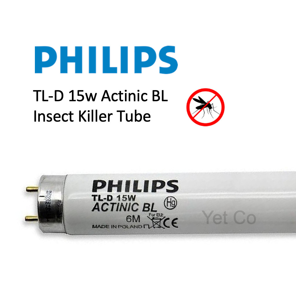 Philips Actinic BL TL-D UV-A T8 15w (45cm)/ 18w (60cm) Tube (Insect Killer/Insect Trap) | Shopee ...