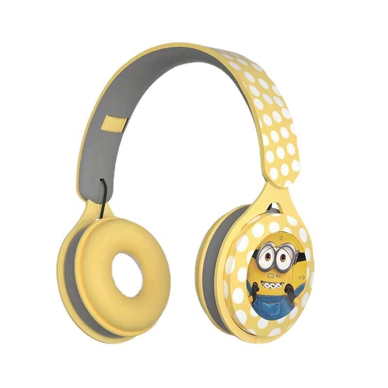 Cartoon over-ear bluetooth headset portable and foldable support FM ...
