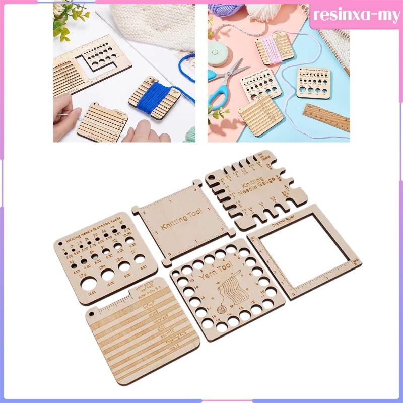 [ResinxaMY] Knitting Pin Gauge Weaving Tool Square Knit Gauge Ruler ...