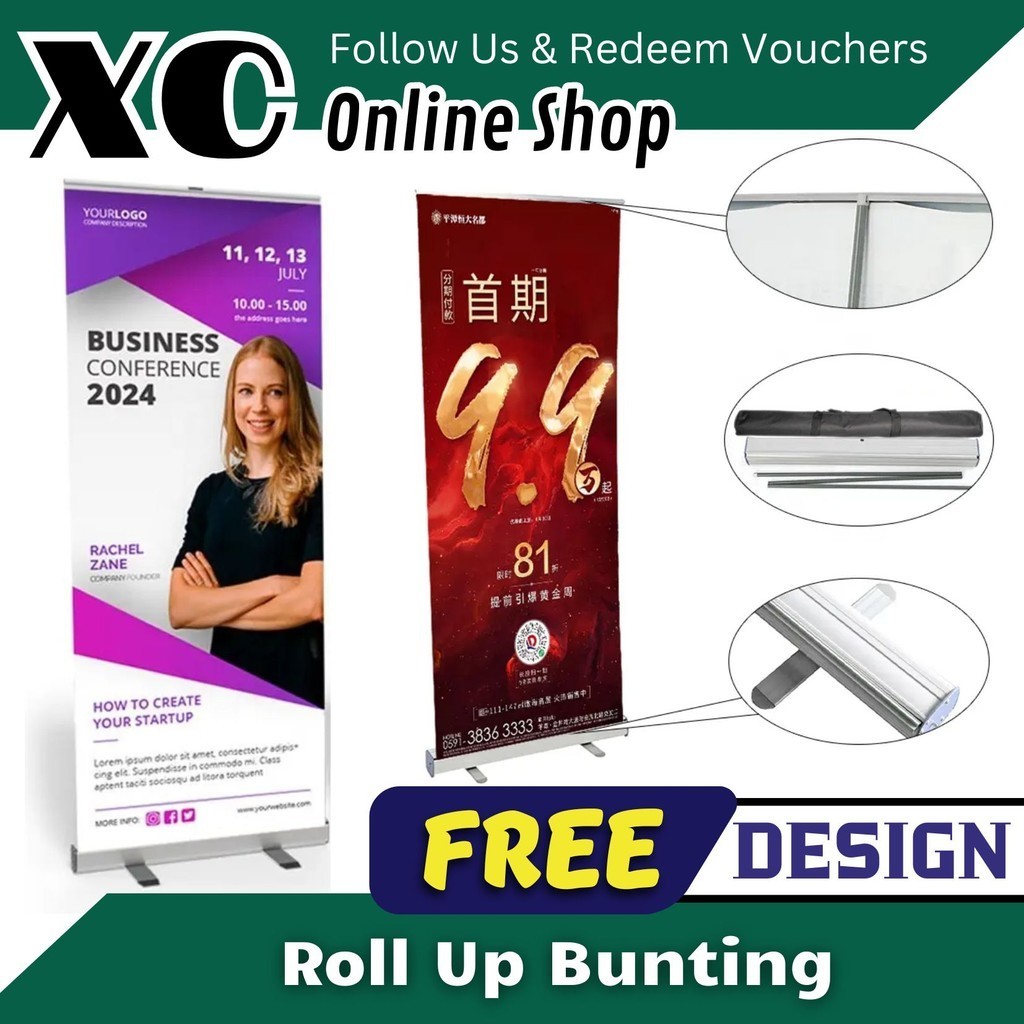Roll Up Bunting Stand With Printing (FREE Design) | Shopee Malaysia