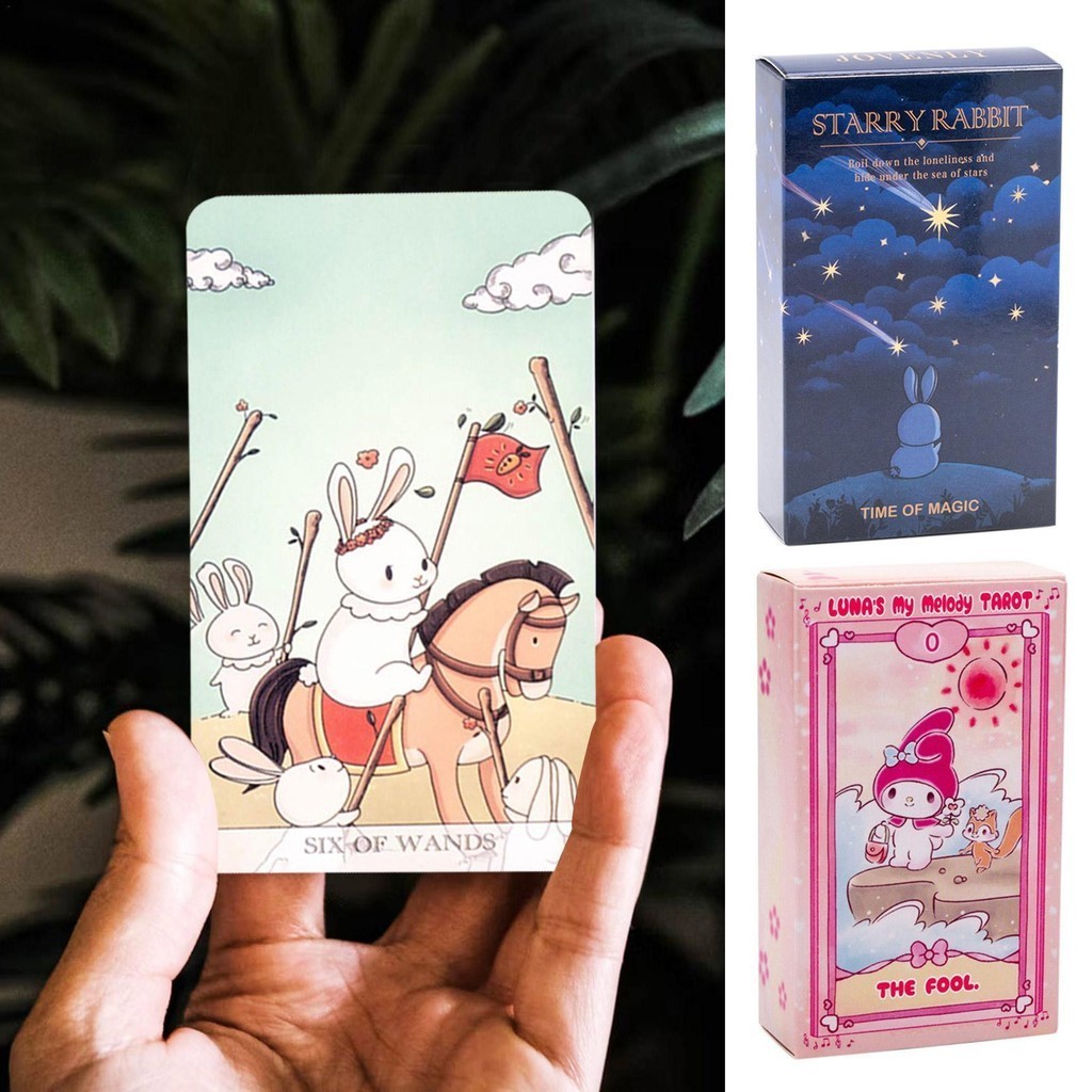 Starry Rabbit Tarot Fate Divination Luna's My Melody Tarot Deck Family ...
