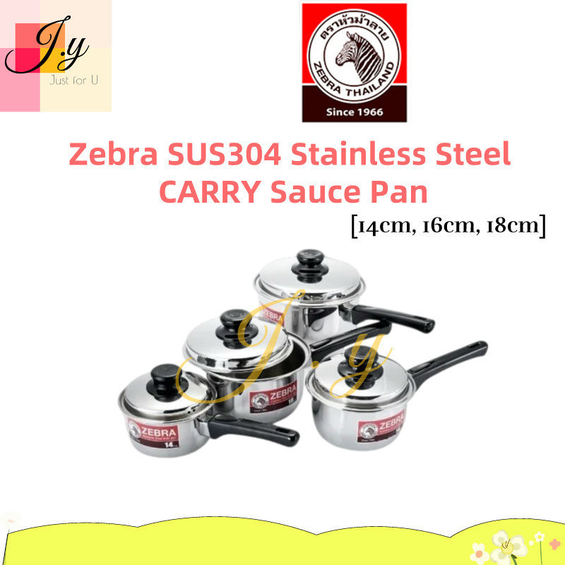 READY STOCK!!!Zebra SUS304 Stainless Steel CARRY Sauce Pan [14cm, 16cm ...