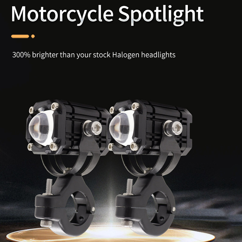 Motorcycle LED Headlight Tricolor Strobe Drive Laser Spotlight Bulb ...