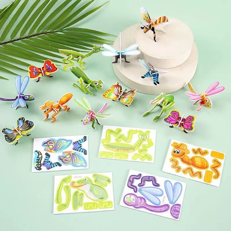 30pcs Insect 3D Puzzle Cartoon Assembly for Children's Fun Small ...