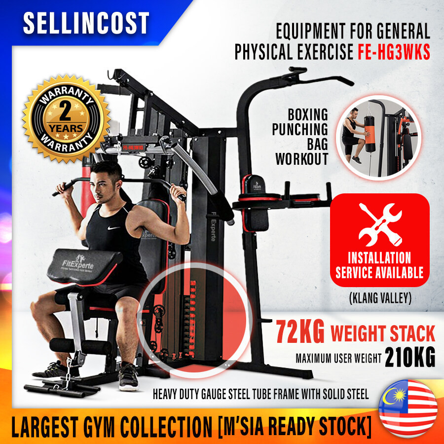 [UPGRADED] FitExperte Multi Ways Home Gym Station 72kg Weight Stack Gym ...