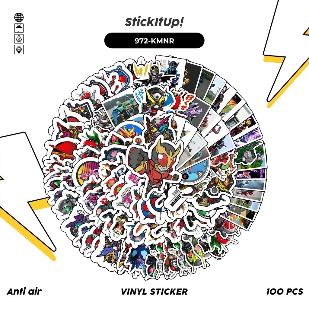 HP 100 Pcs Kamen Rider Stickers Pack Cute Aesthetic Vinyl Waterproof ...