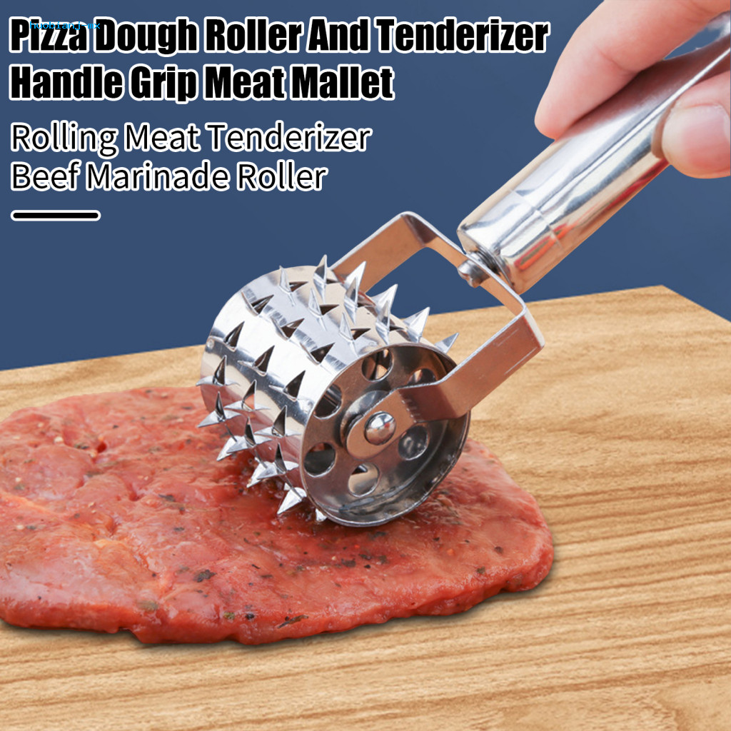 huobianj Rolling Blade Meat Mallet Rolling Meat Tenderizer Stainless ...