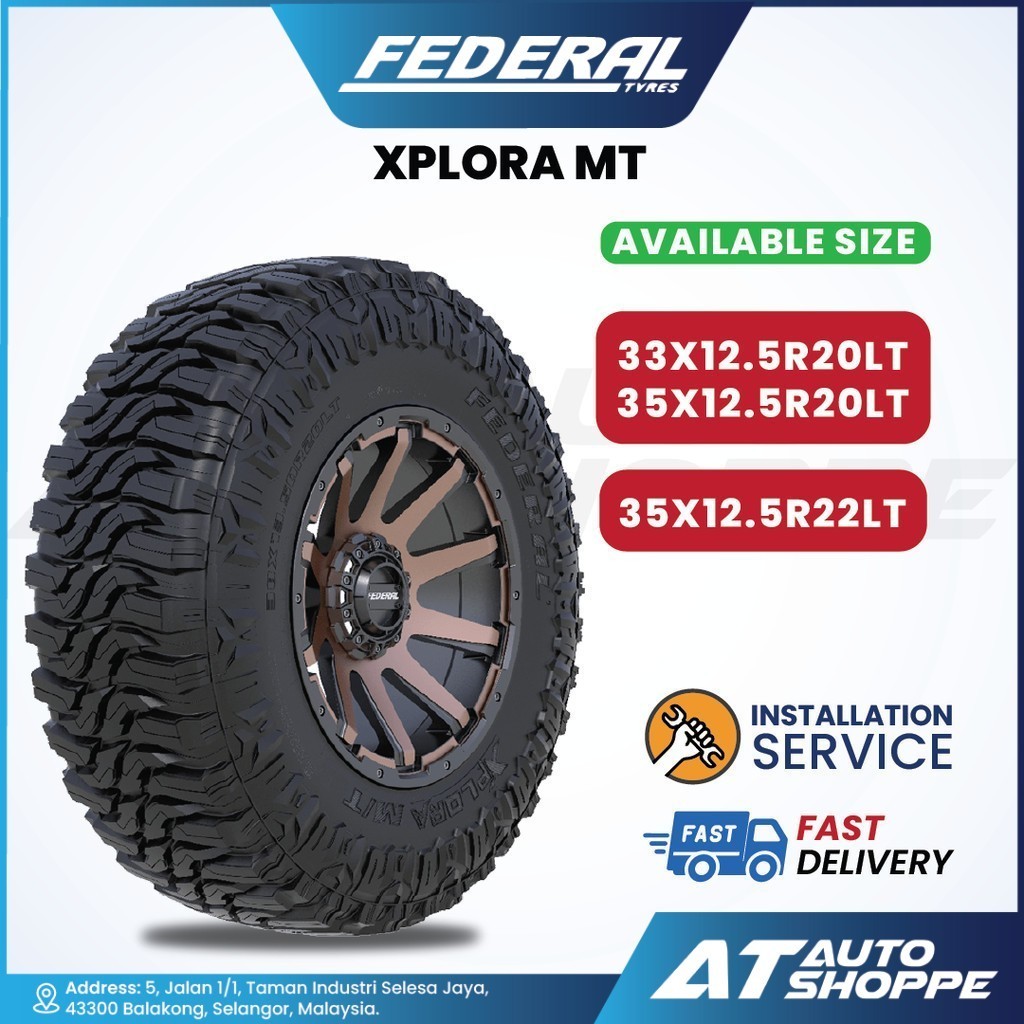 Federal Xplora MT 20" 33 35 12.5 R20LT 22" 35 12.5 R22LT 4X4 4WD Tyre ...