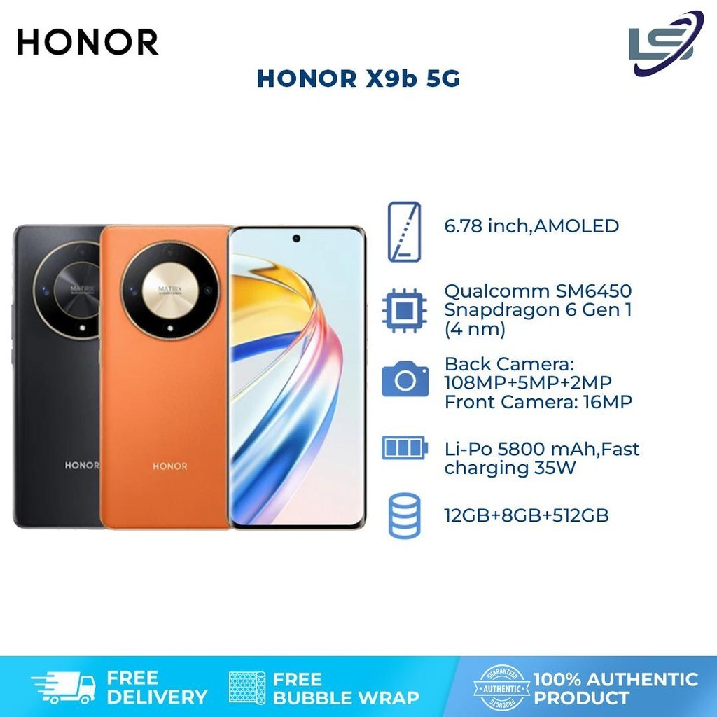 HONOR X9b 5G 12GB+8GB+512GB | 108 MP Ultra Clear Camera | 4nm Qualcomm Snapdragon 6 Gen 1 ...