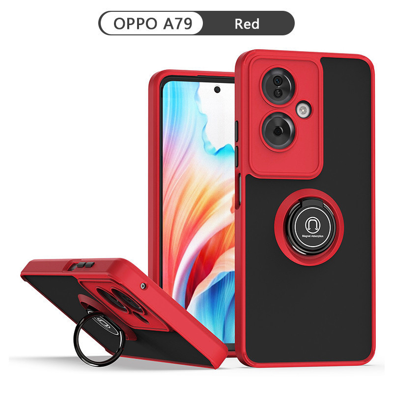 Casing for OPPO A79 5G Case A59 A58 A78 A98 5G Hard Acrylic Ring Stand ...