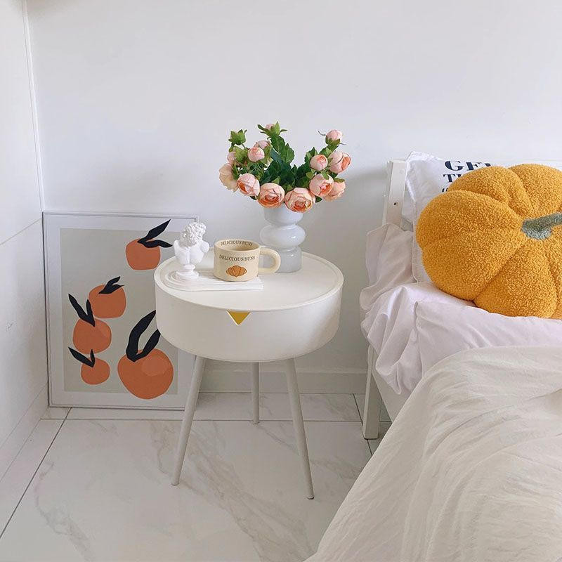 bedside table modern minimalist storage cabinet creative circular small ...