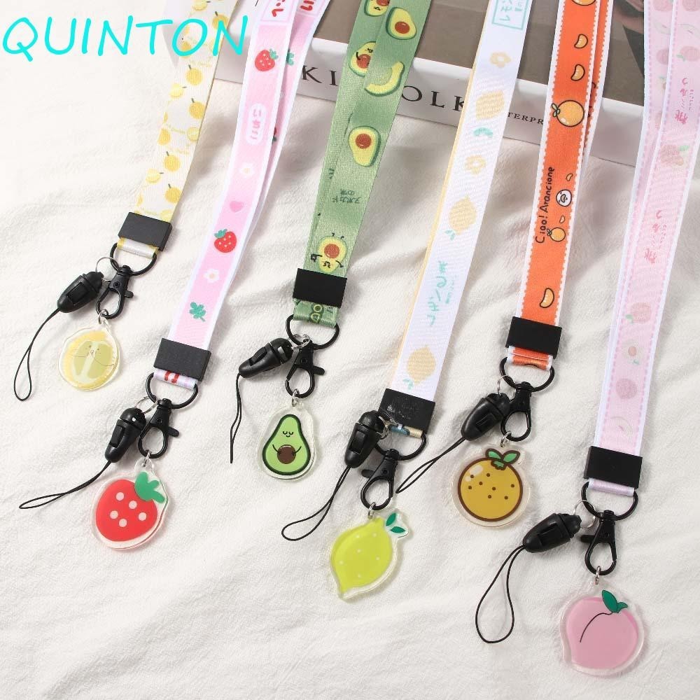 QUINTON Keychain Lanyard Cute Durian Keys Holder Fruit Lanyard Avocado ...