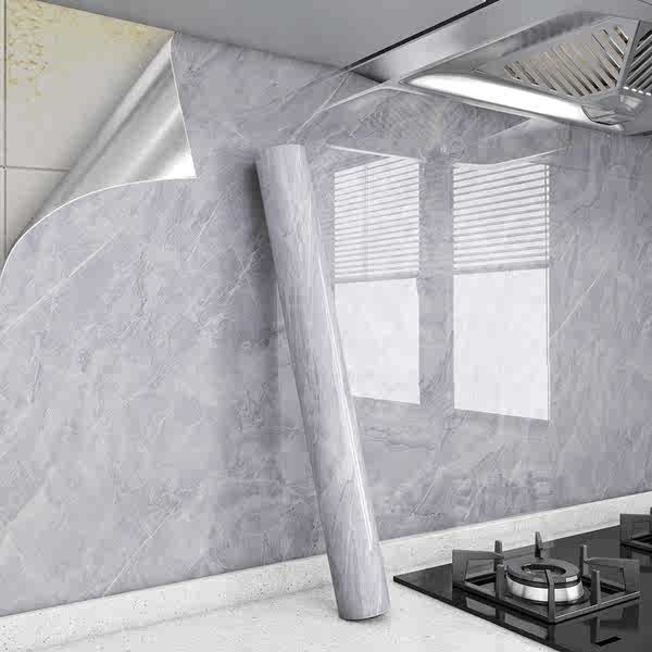 wallpaper marble dinding hiasan dinding Pelekat dapur, kertas dinding ...