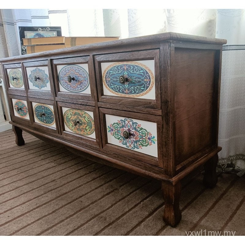 Kabinet TV Retro Eropah Kabinet Penyimpanan Kayu Pepejal Kabinet TV LCD ...