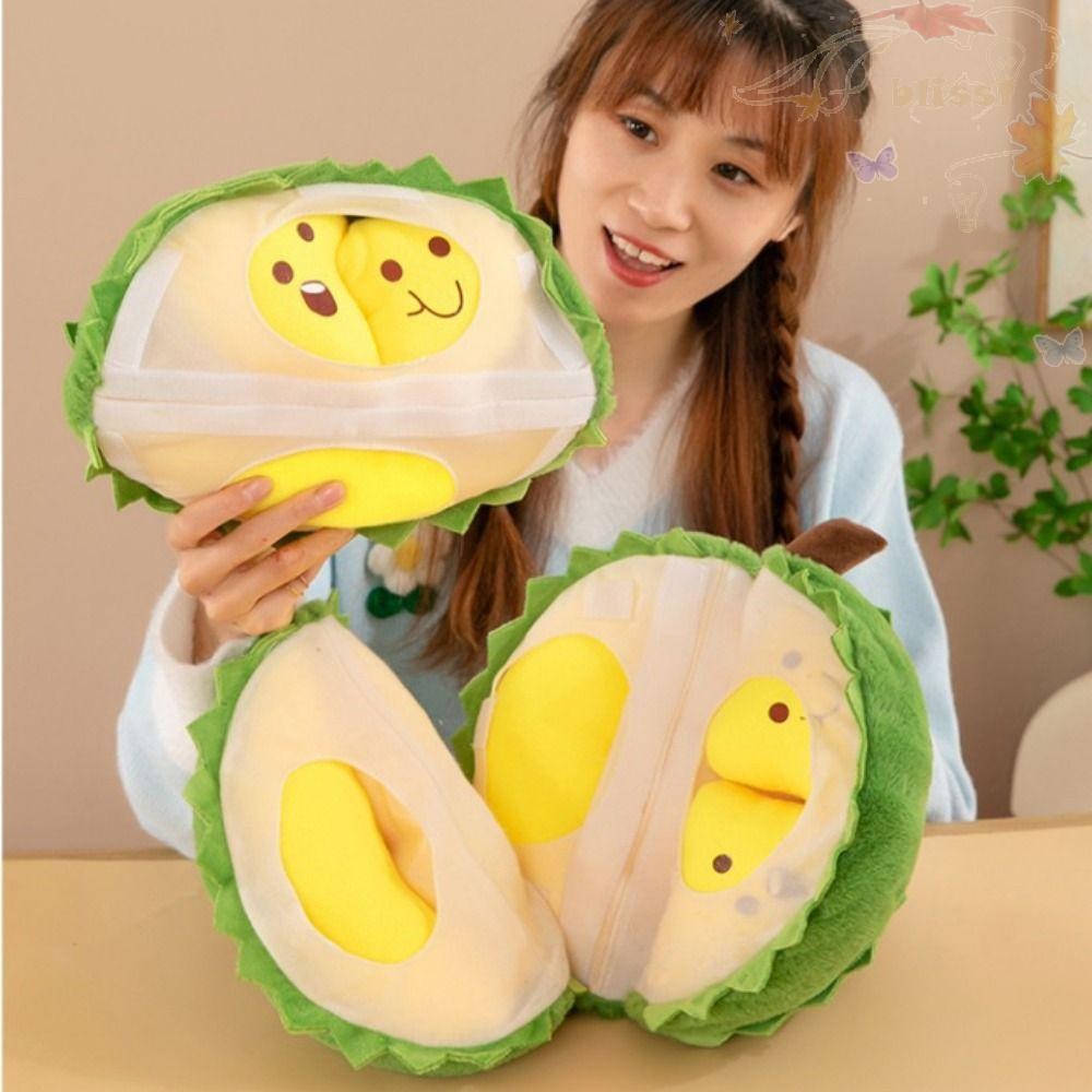 BLISS Detachable Durian Plush Toy, Fluffy Collection Fruit Durian Plush ...