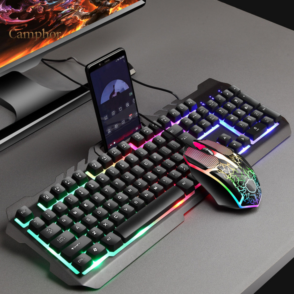 Camphor T21 Cursor Mouse LED RGB Light Wired Metal Mechanical Keyboard ...